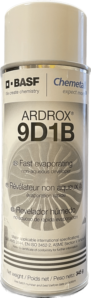 Ardrox 9D1B Non-Aqueous Developer > Qualité NDE